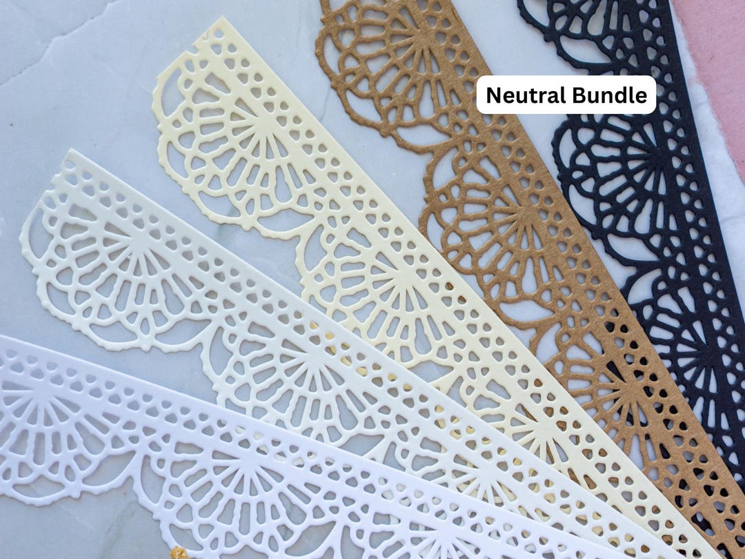 Paper Lace Crochet Trim Die Cuts: Scrapbook Embellishments, 5 Pieces - Etsy