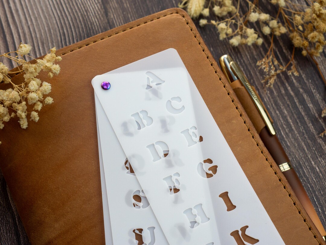 Small Cooper Uppercase Alphabet/number Stencil Bookmark | ABC 123 ...