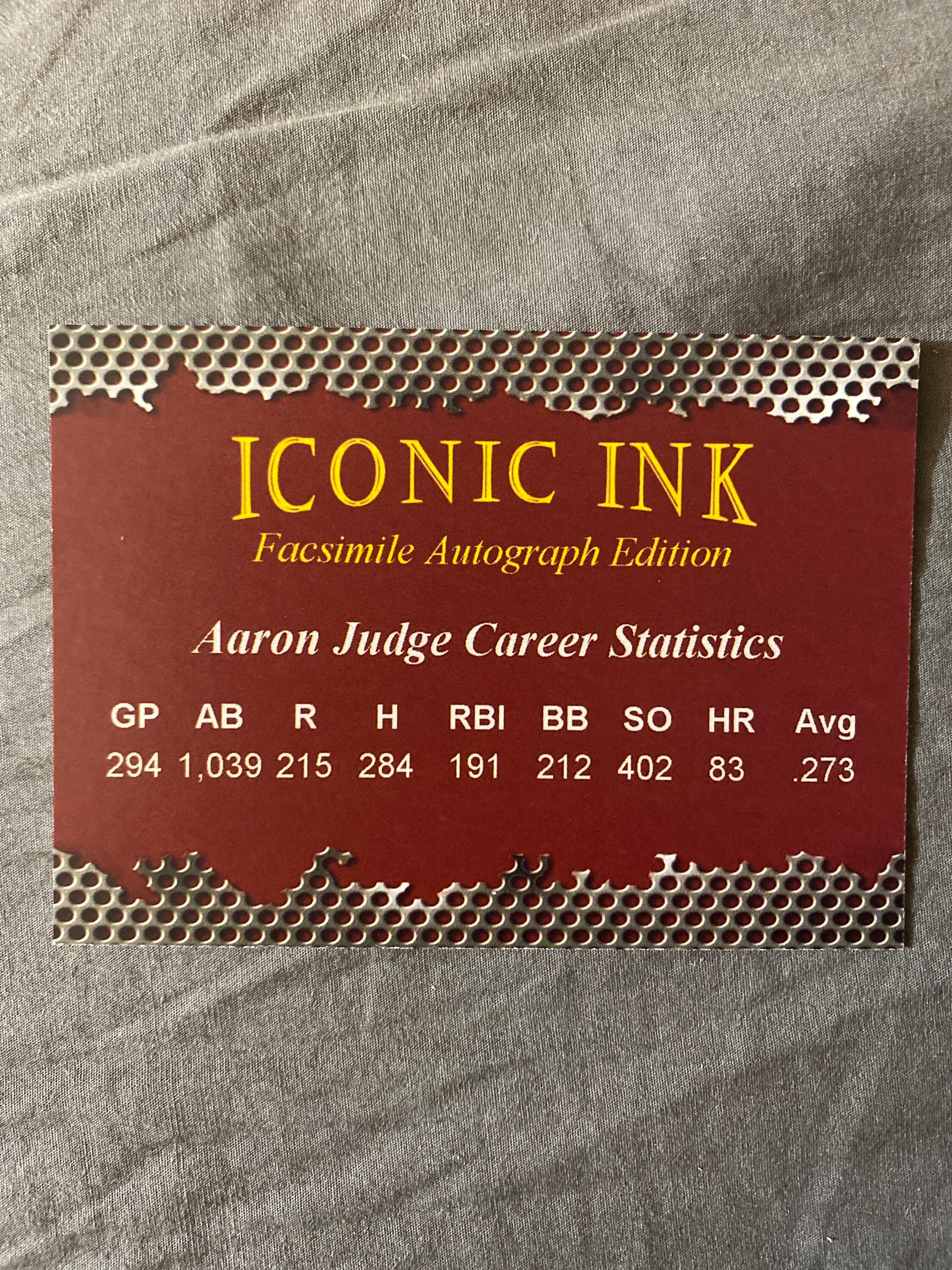 Aaron Judge New York Yankees Iconic Ink Facsimile Auto - Etsy