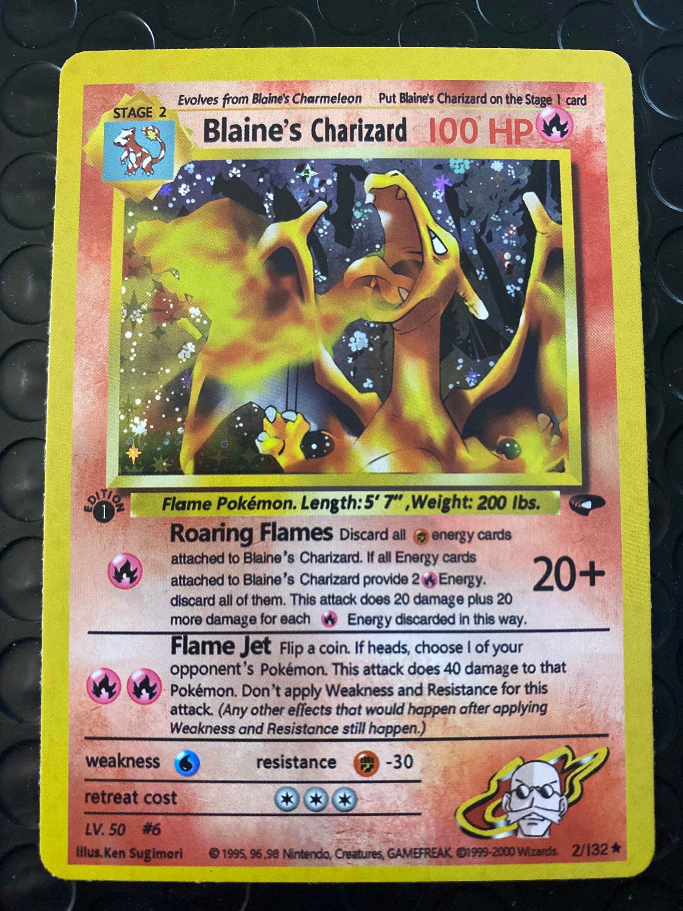 Pokémon TCG Blaines Charizard Holo 1st Edition Gym Challenge - Etsy