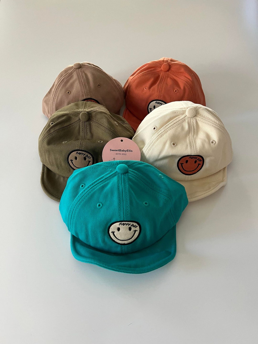Cute Smiley Embroidered Peaked Cap Outdoor Casual Baseball Caps Fits ...