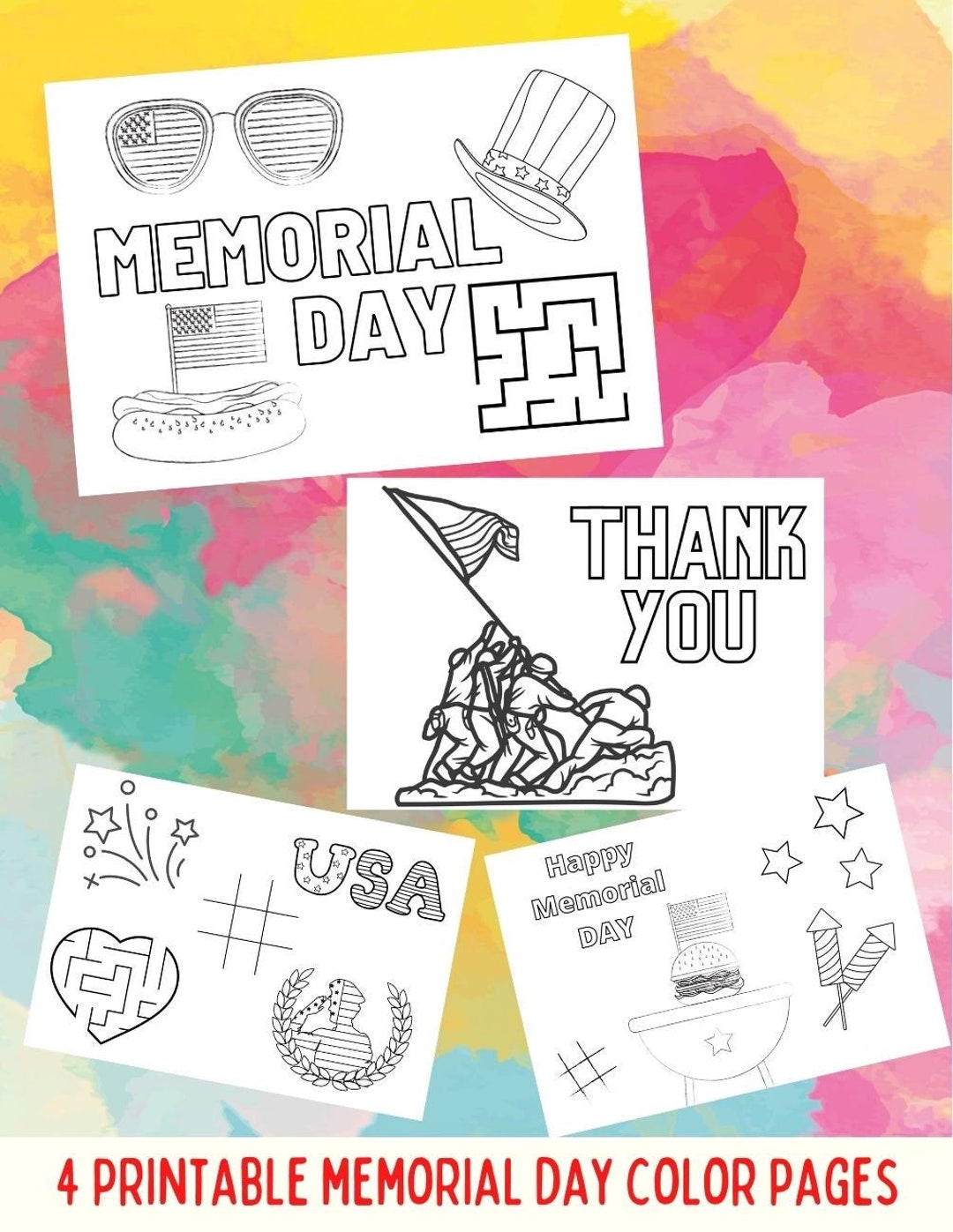 Activity Sheet for Memorial Day Printable, Activity for Memorial Day ...