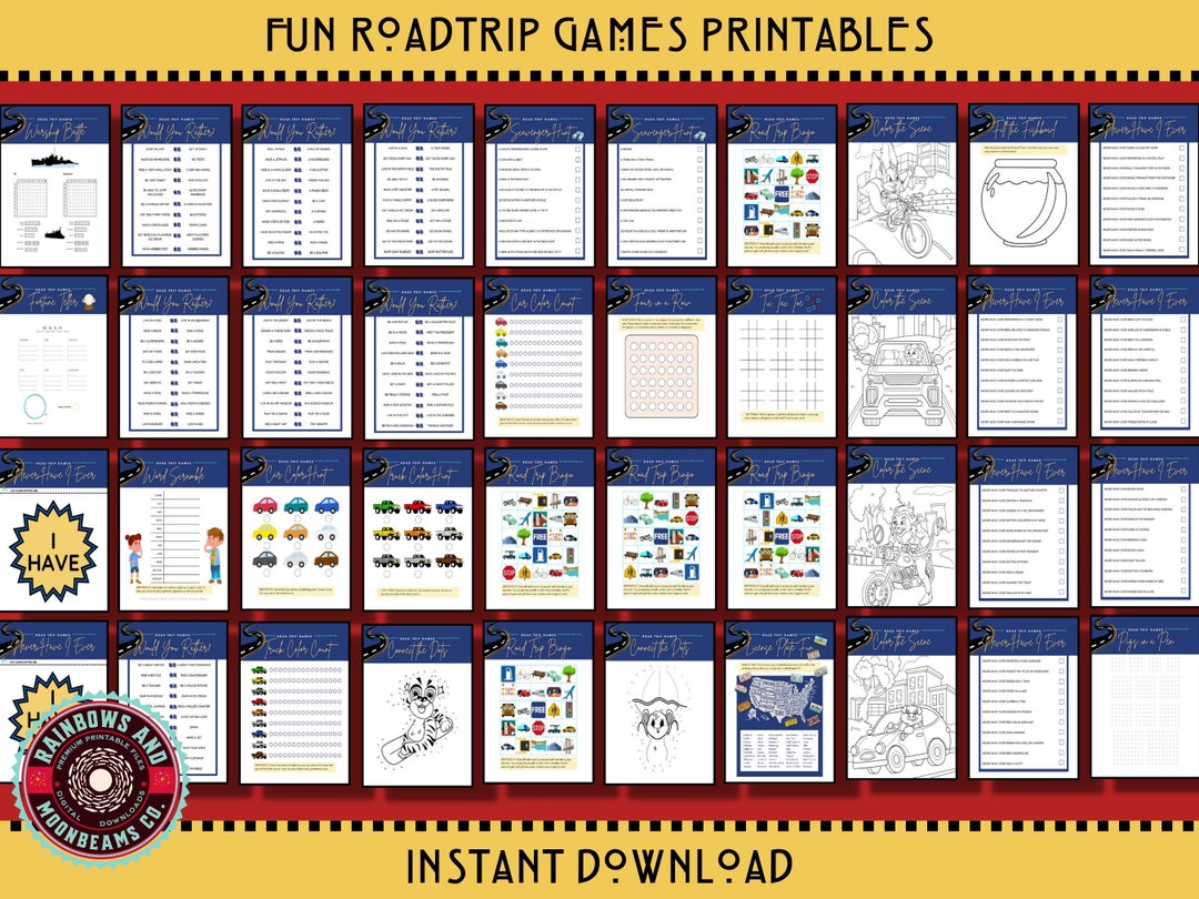 Road Trip Games for Kids | Digital Download | Print at Home | Summer ...