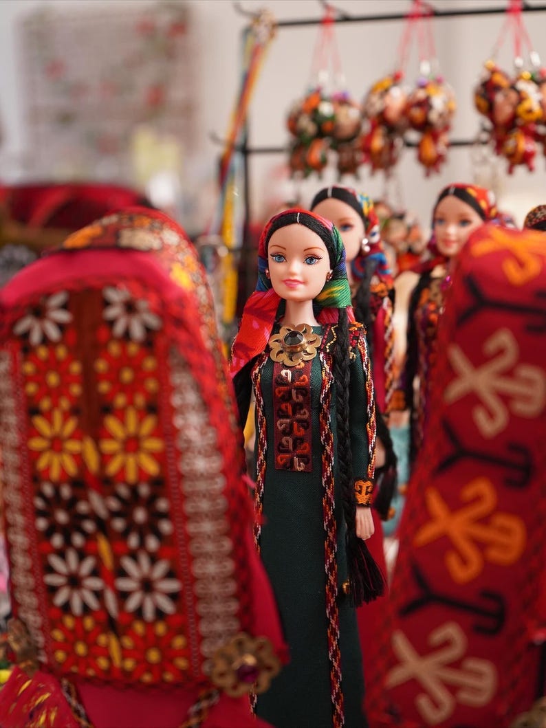 Handmade Turkmen Doll: Traditional Dress, Central Asian Folk Art - Etsy