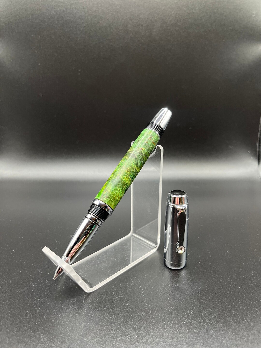 Green Maple Burl Arete Pen Chrome Finish - Etsy