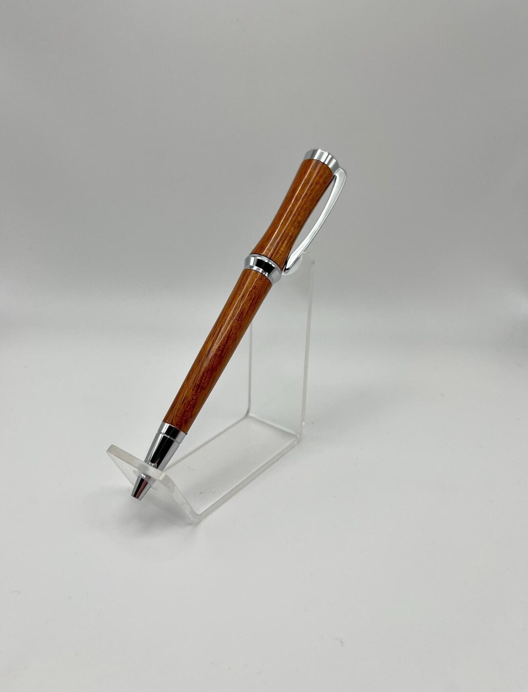 Handmade Goncalo Alves Concava Twist Pen - Chrome Finish - Etsy