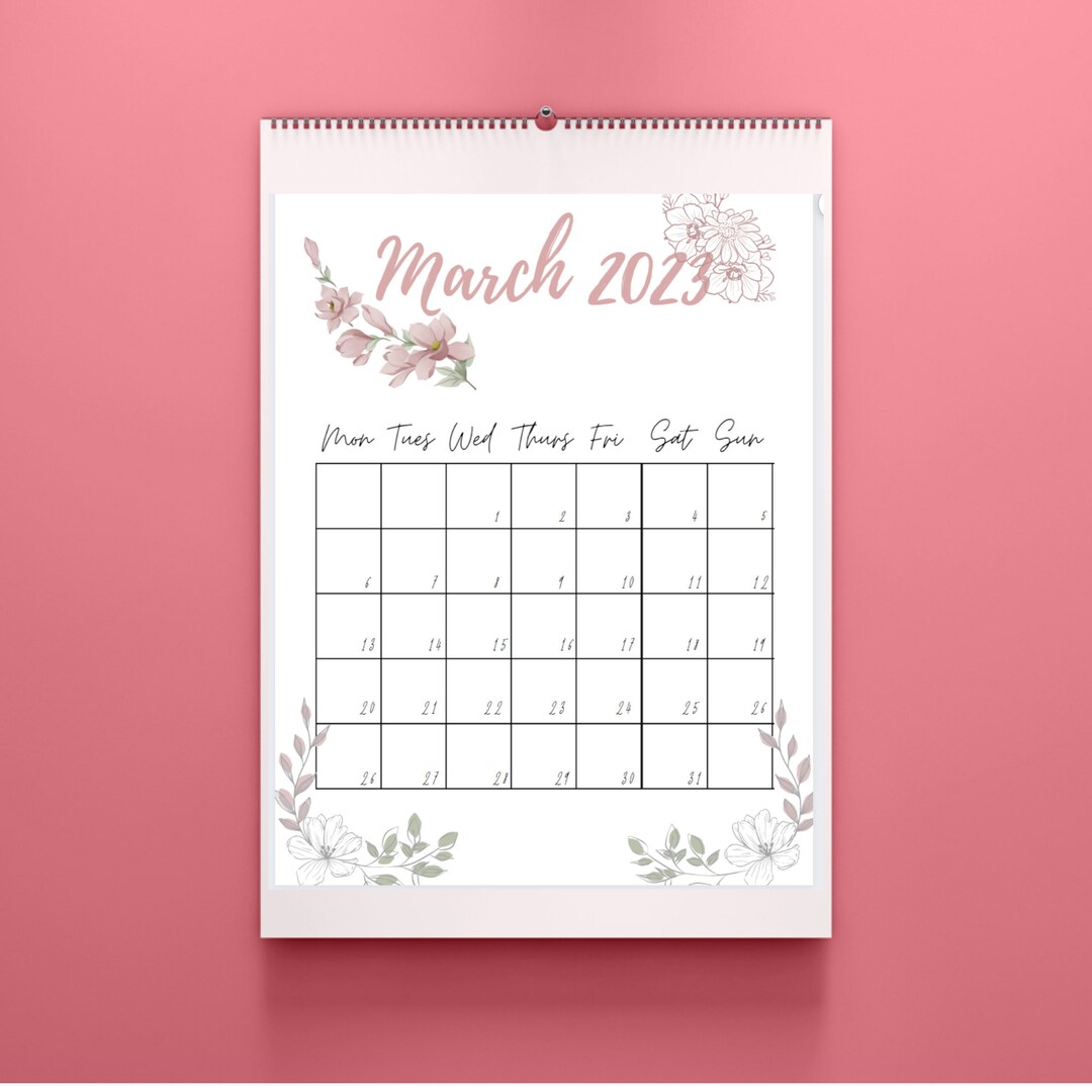 March Planner/calendar 2023 - Etsy