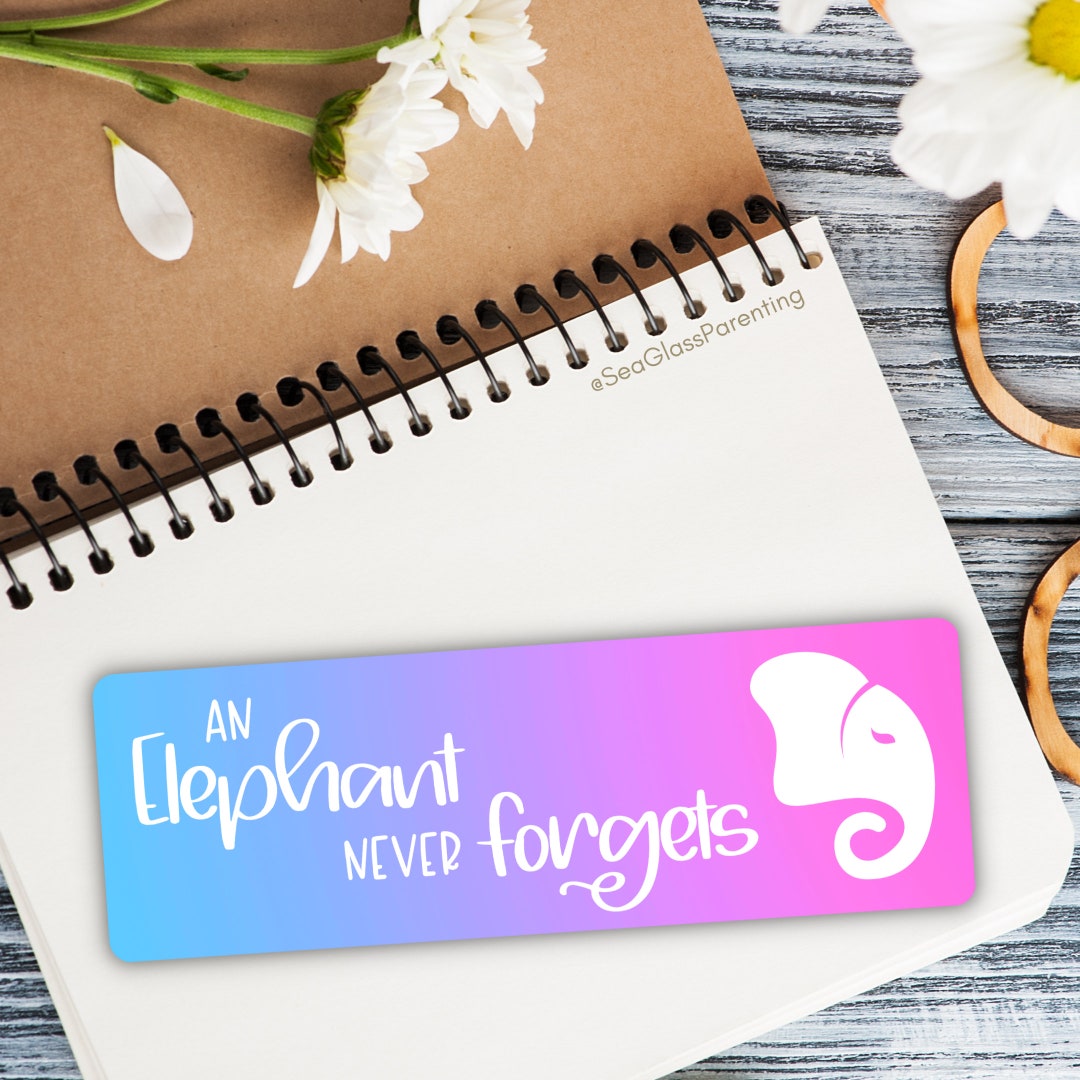 Cute Elephant Bookmark, Baby Loss Remembrance, in Loving Memory, Pink ...