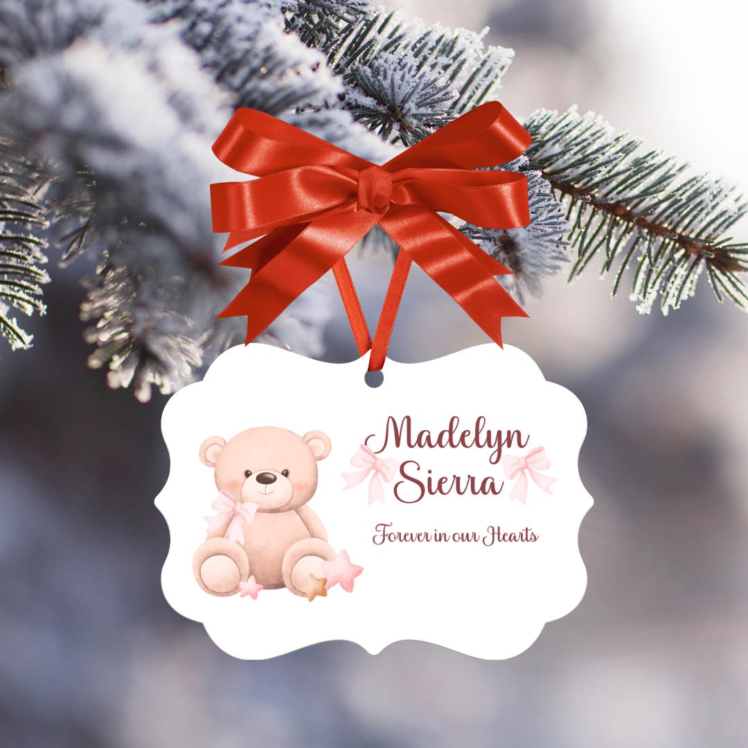 Infant Death Remembrance Christmas Ornament, Pink or Blue Memorial ...