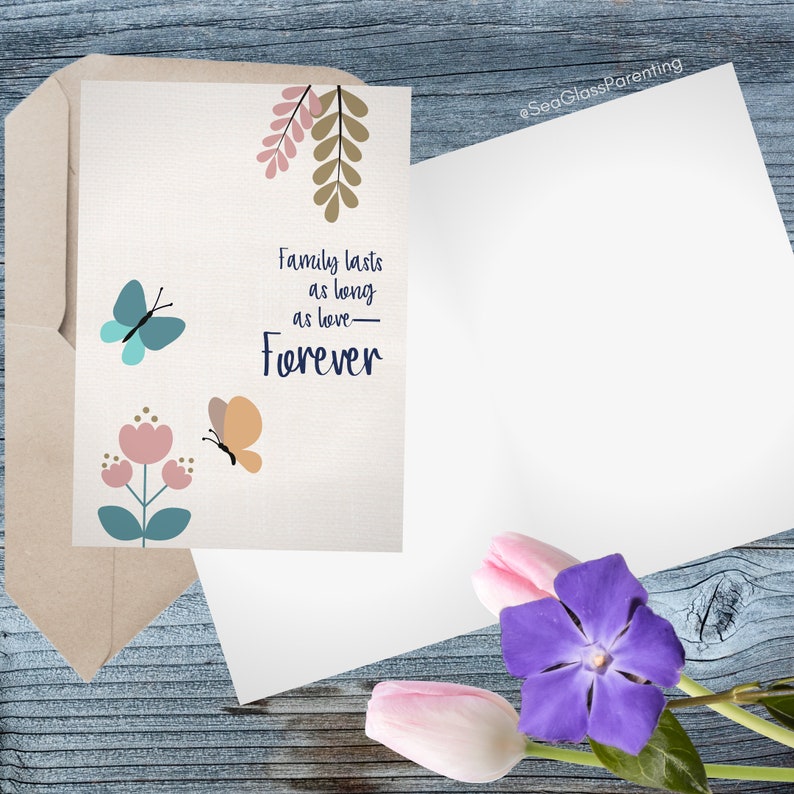 Baby Loss Sympathy Card, Cute Boho Floral and Butterfly Design, Family ...
