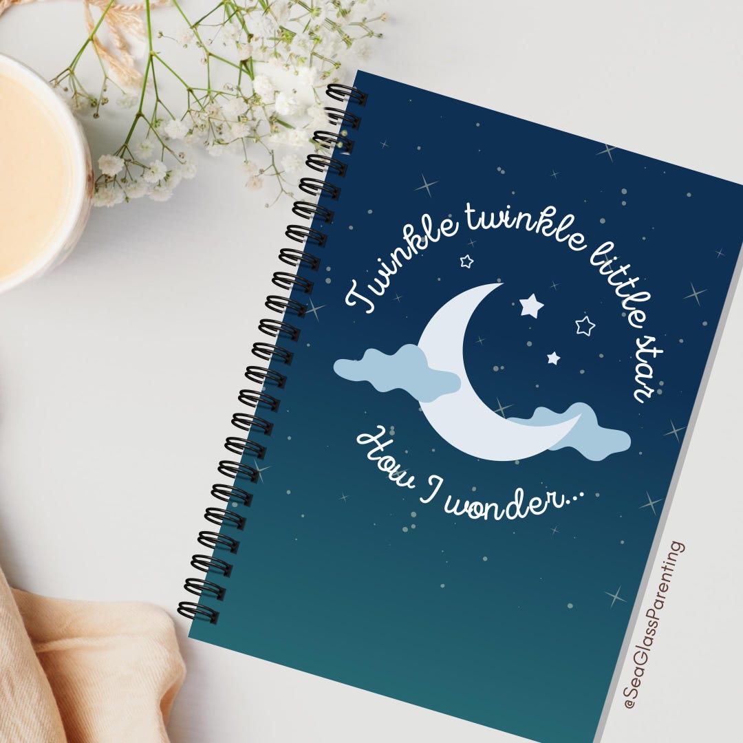Twinkle Twinkle Little Star Journal, Nursery Rhyme Moon and Stars at ...
