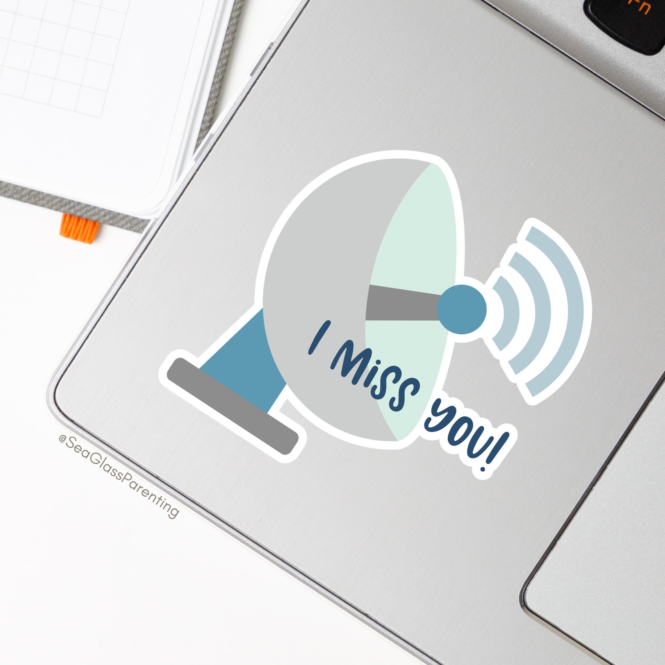 I Miss You Sticker, Satellite Dish Sticker, Journaling About Missing ...