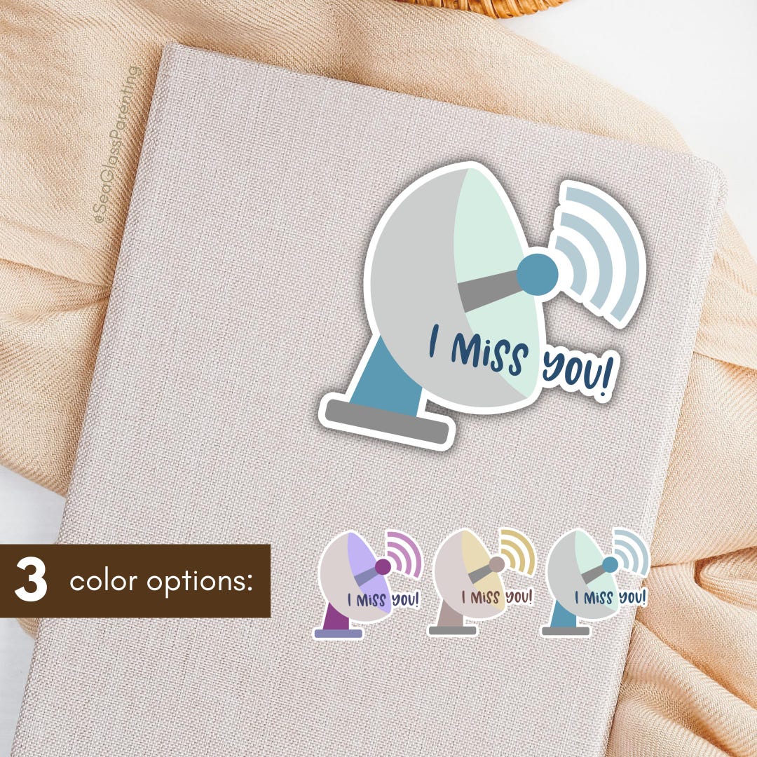 I Miss You Sticker, Satellite Dish Sticker, Journaling About Missing ...
