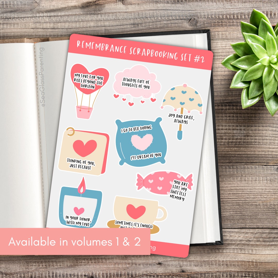 Memorial Journal Sticker Set, Remembering Deceased Loved Ones, Cute ...