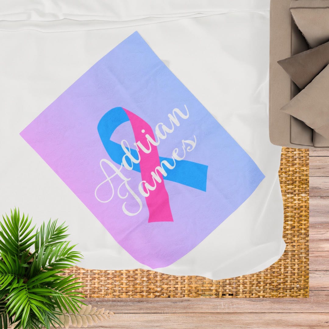 Personalized Pregnancy and Infant Loss Awareness Blanket, Pink and Blue ...