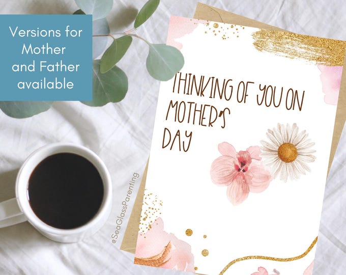 Sympathy First Mother's Day Card, Loss of Mom Condolence Card, Thinking ...