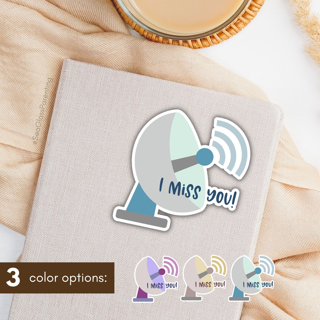 I Miss You Sticker, Satellite Dish Sticker, Journaling About Missing ...