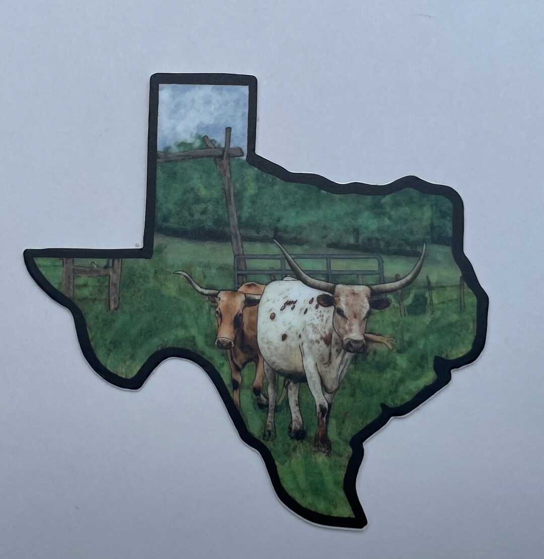 Texas Longhorn, Texas Sticker, Texan, Cows, Vinyl Sticker, Weather ...