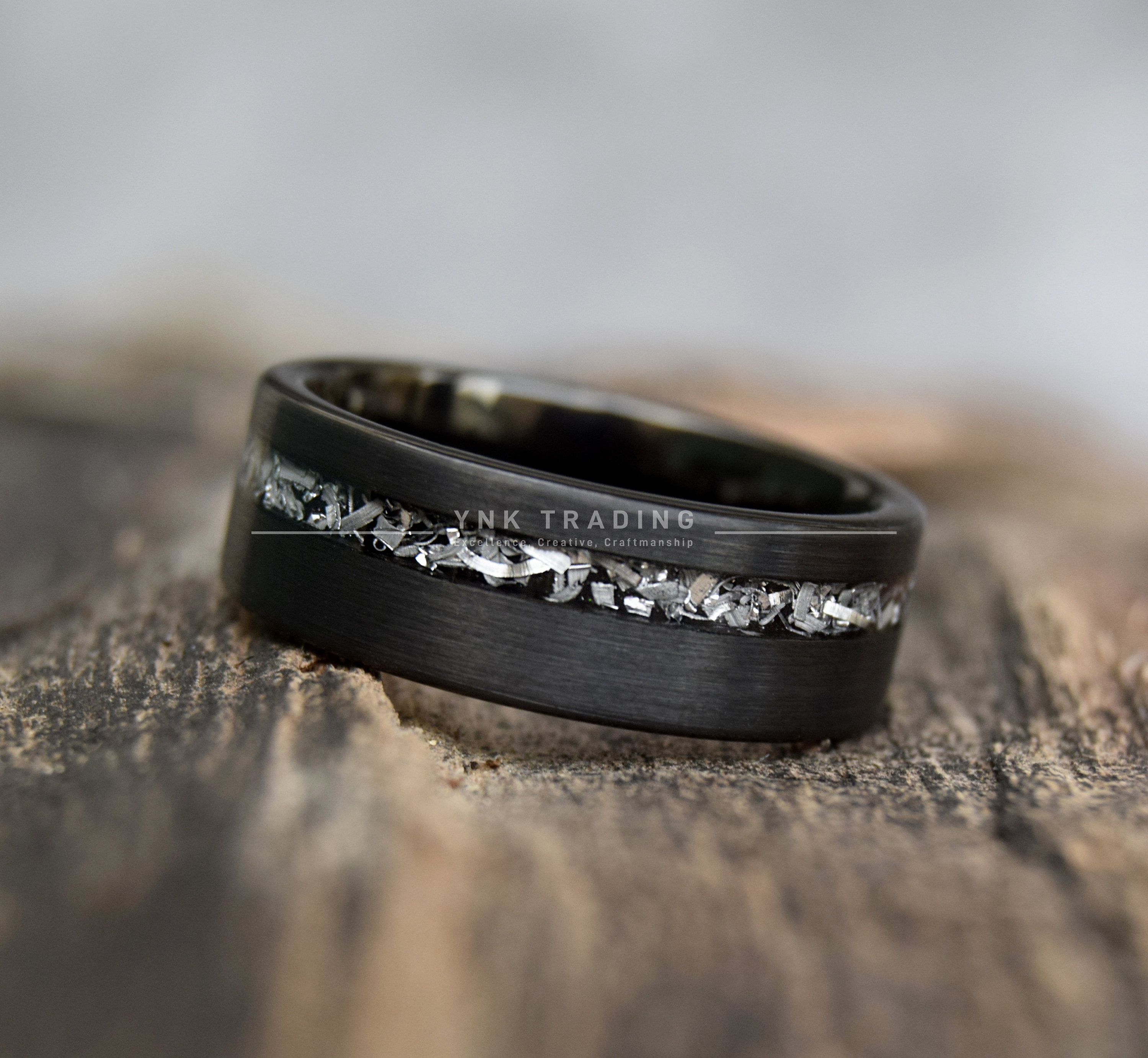 8mm Tungsten Ring for Men Women Meteorite Shaving Inlay - Etsy