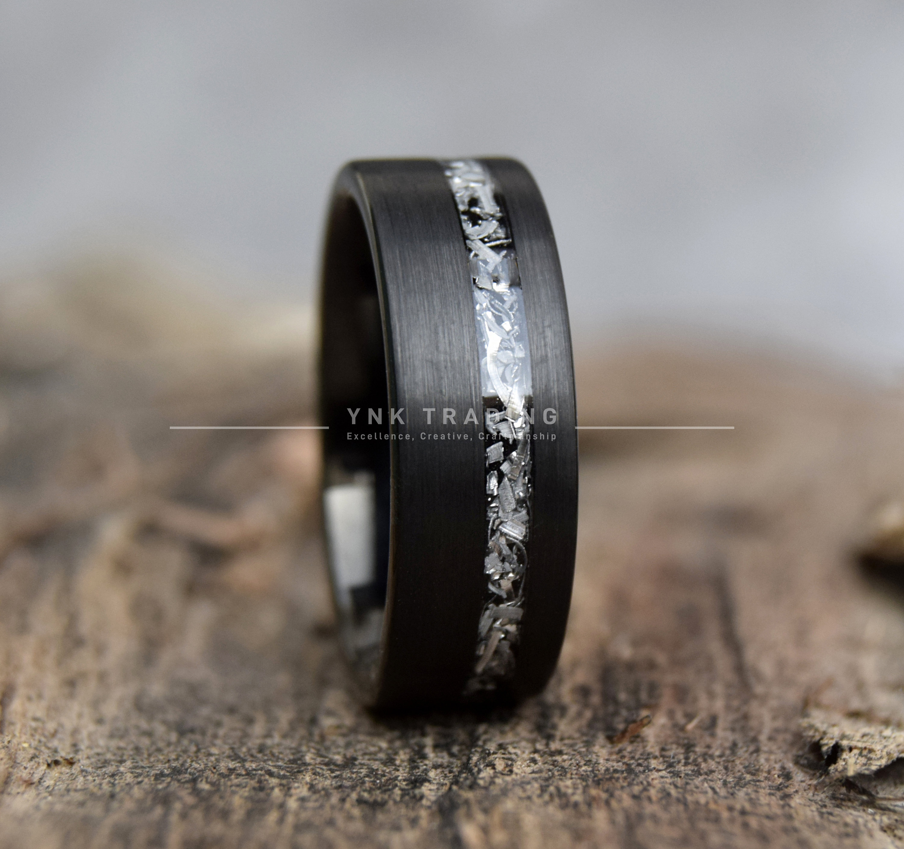 8mm Tungsten Ring for Men Women Meteorite Shaving Inlay - Etsy