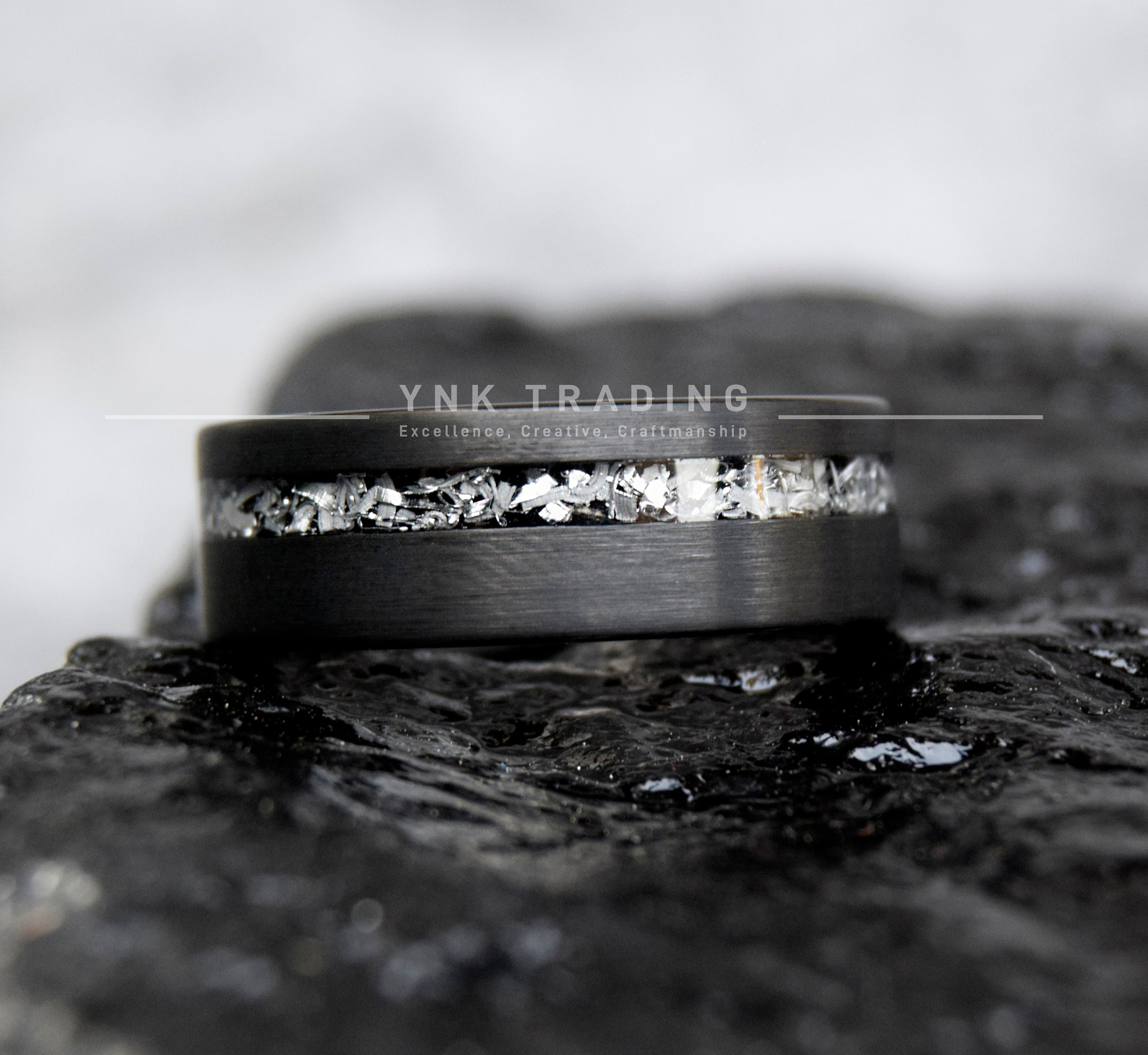 8mm Tungsten Ring for Men Women Meteorite Shaving Inlay - Etsy