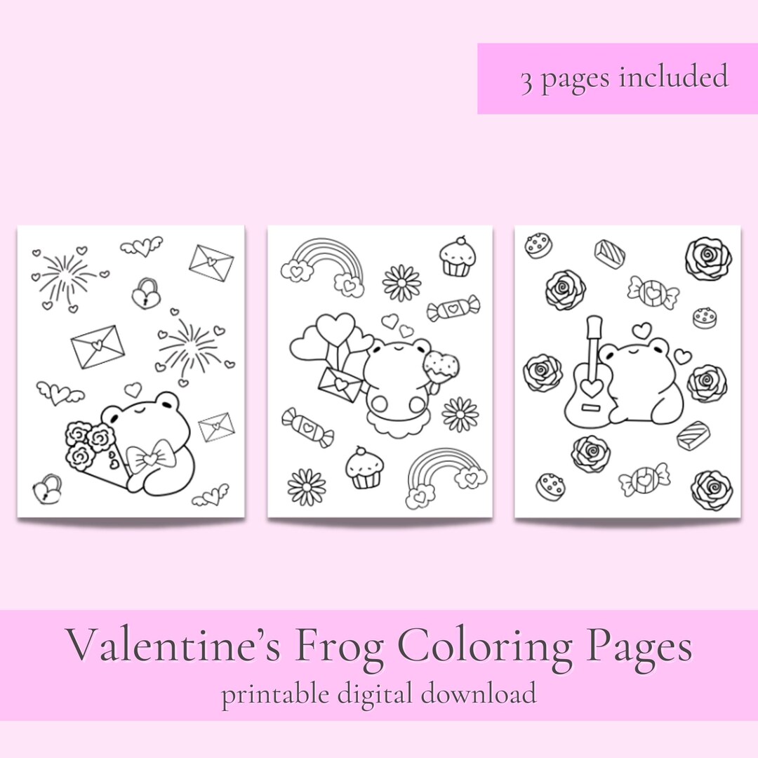 Coloring Pages, Printable Coloring Pages, Valentine's Day, Frogs ...