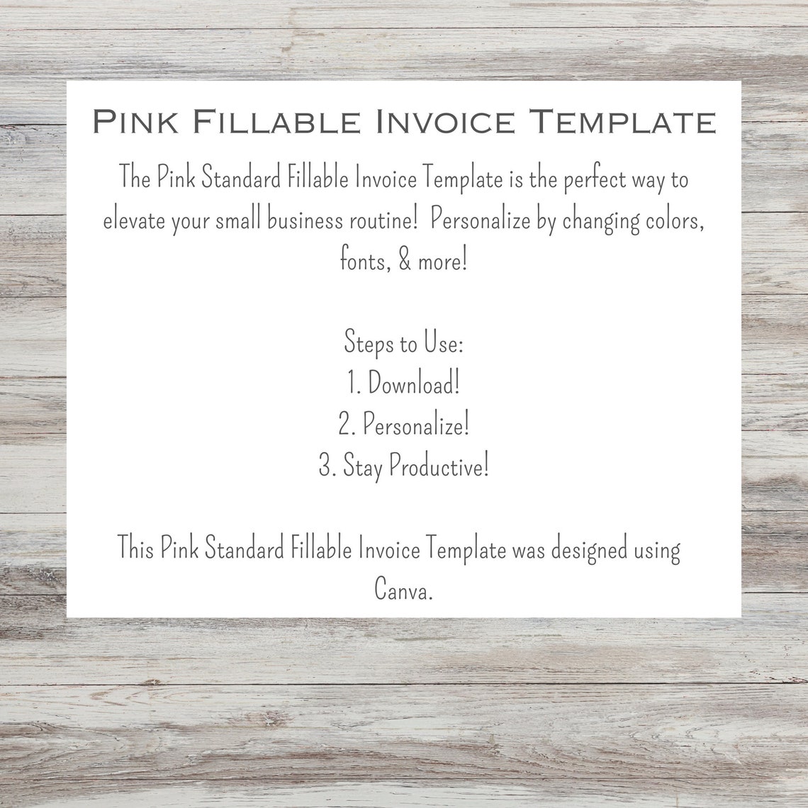 Modèle de facture à remplir rose facture modifiable modèle - Etsy France