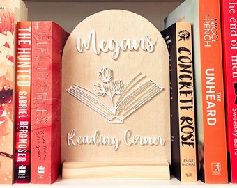3D Personalised Library Open Book Sign, Freestanding Sign, Bookish Gift ...