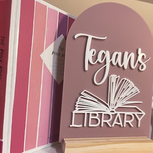 3D Personalised Library Open Book Sign, Freestanding Sign, Bookish Gift ...