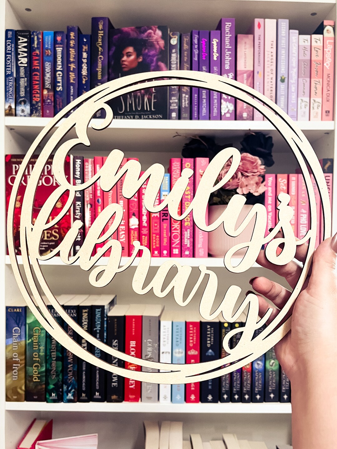 Custom Hoop Library Laser Cut Sign, Custom Wall Art, Library Wall Art ...