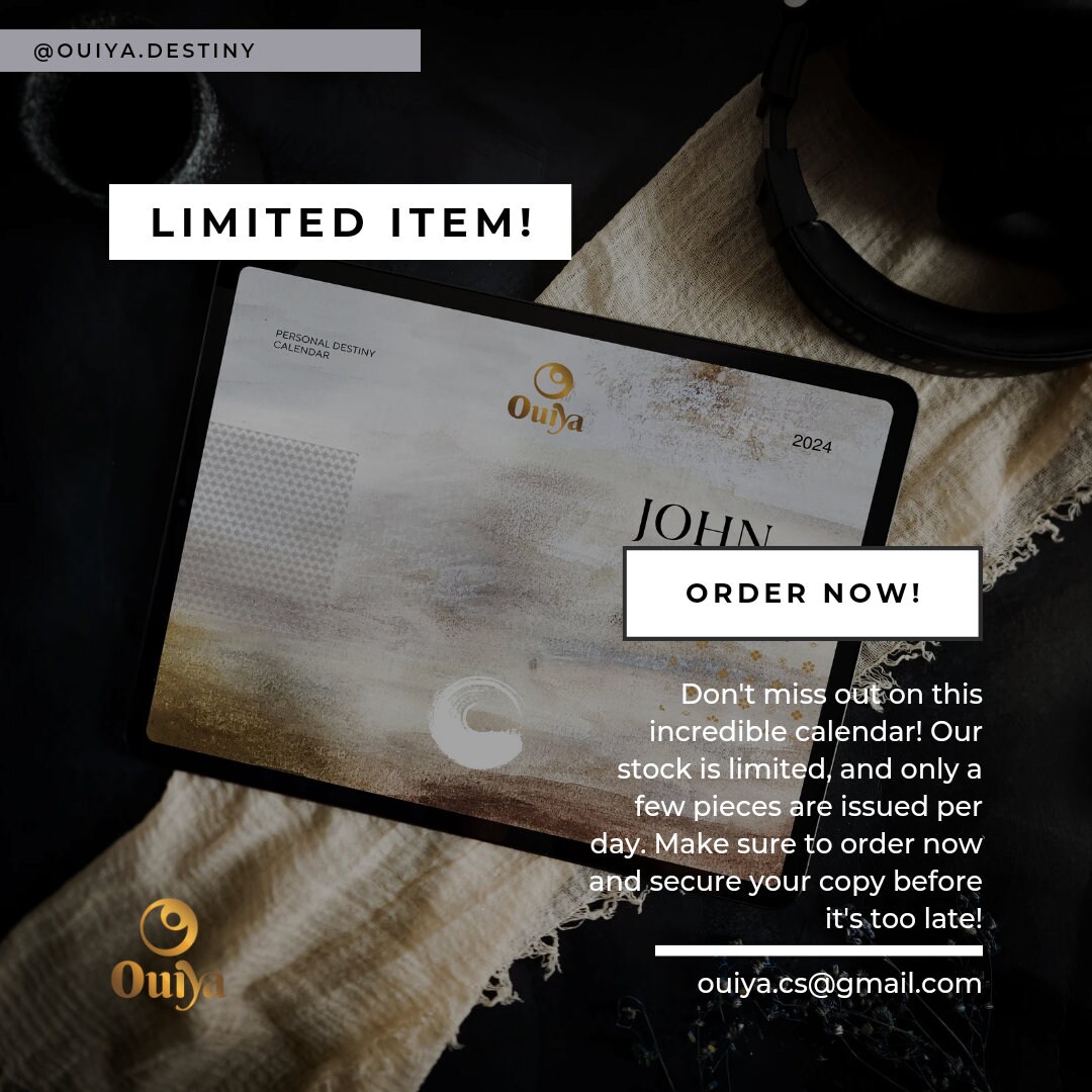 Personal Destiny Calendar 2024 Unique and Custom 1 Year Calendar - Etsy