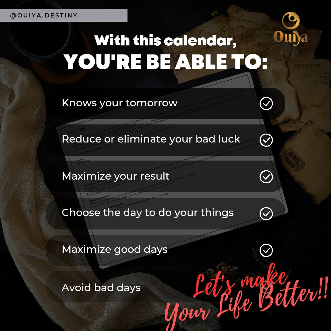 Personal Destiny Calendar 2024 Unique and Custom 1 Year Calendar - Etsy