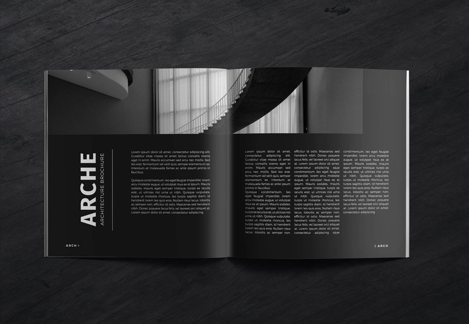 Clean Square Architecture Brochure Corporate Business Editable Indesign ...