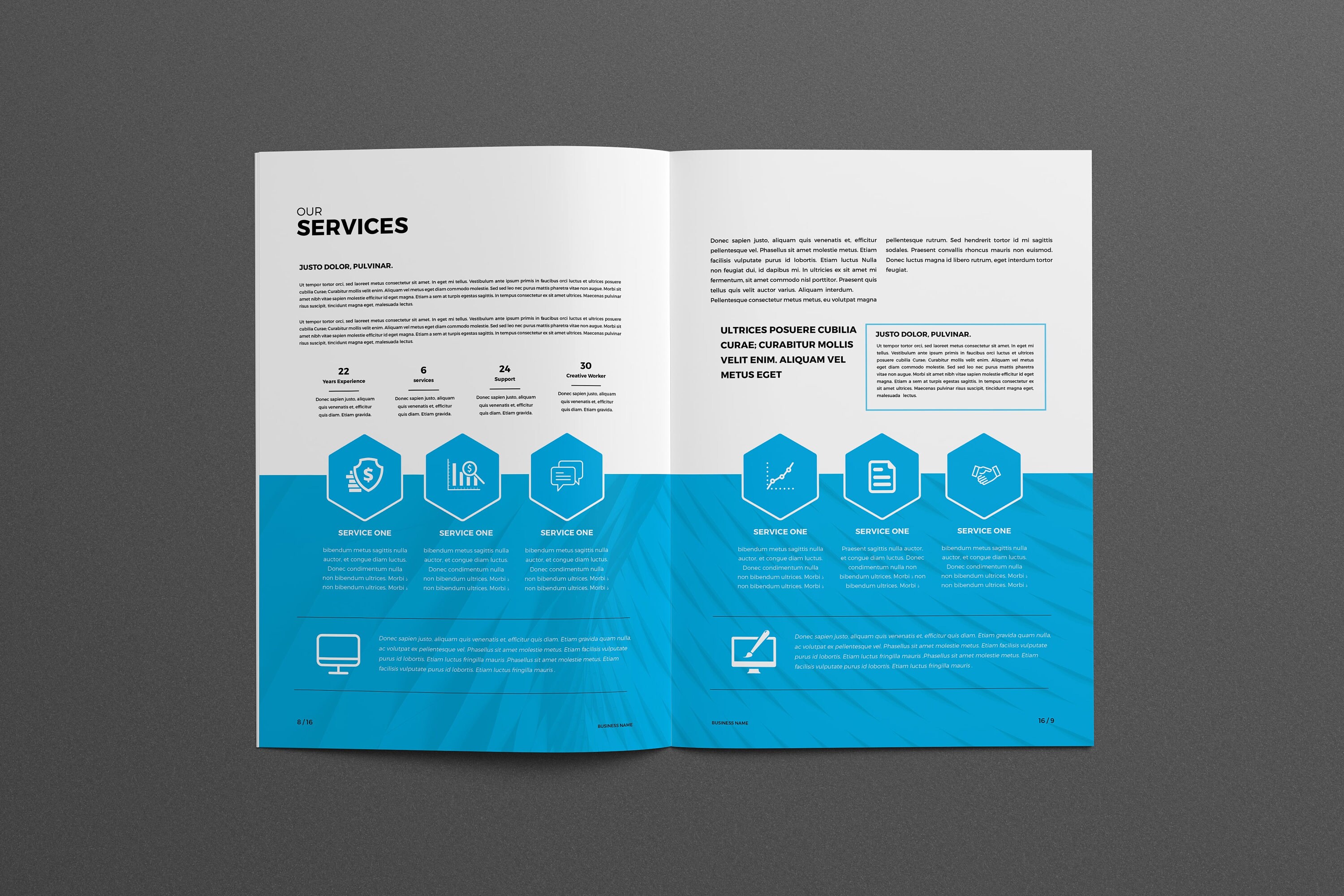Hexagon Business Brochure Template Corporate Editable Indesign Print ...