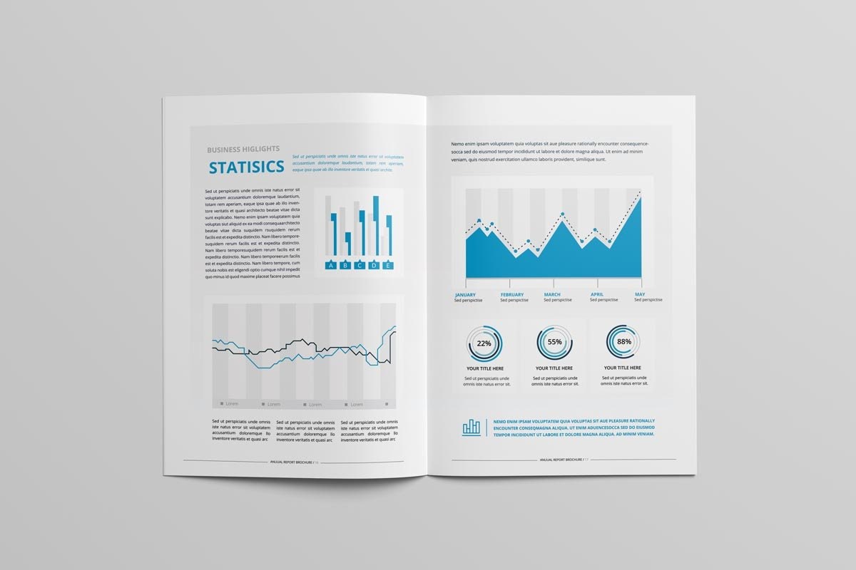 Annual Report Brochure Clean Corporate Business Editable Photoshop ...