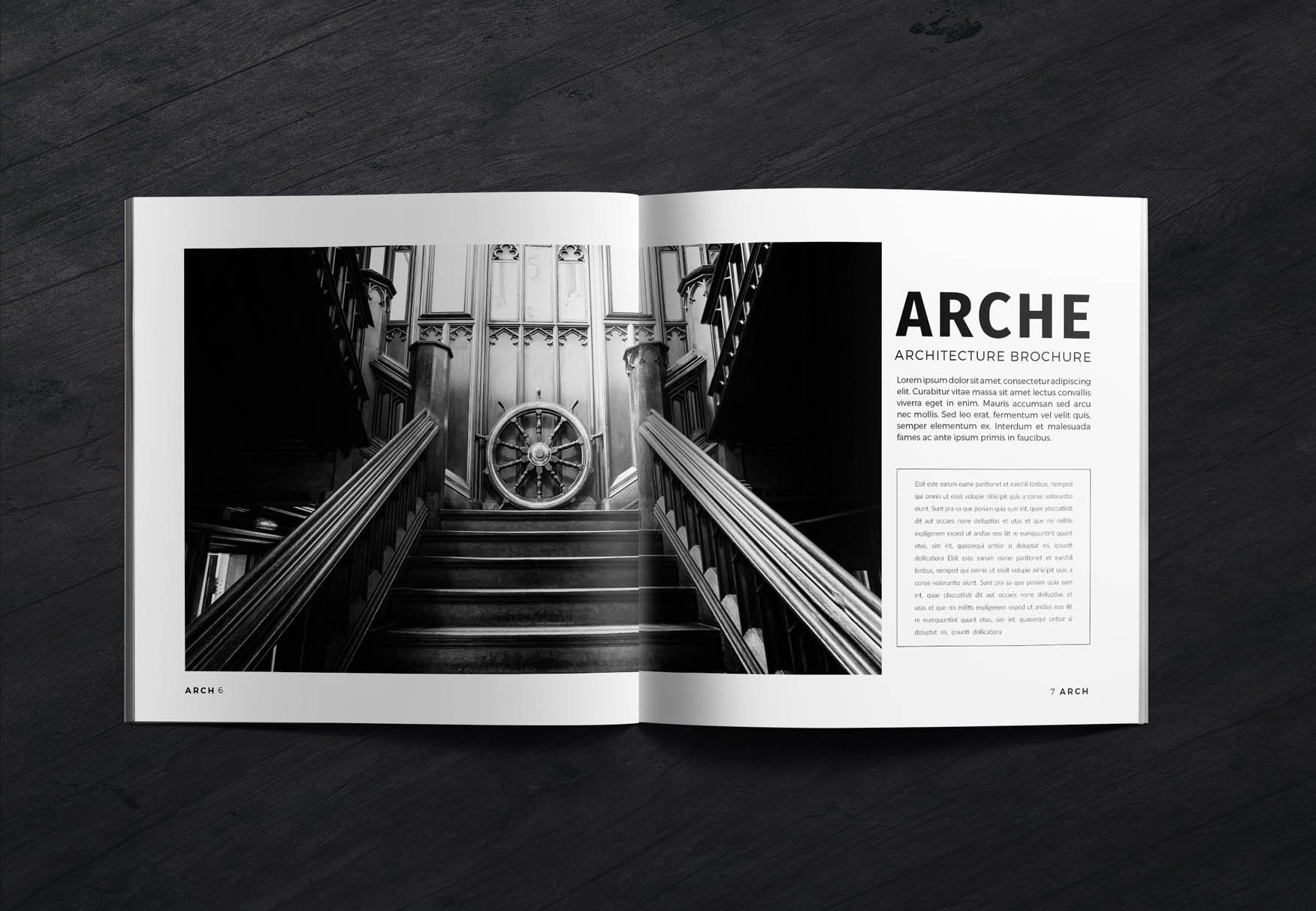 Clean Square Architecture Brochure Corporate Business Editable Indesign ...