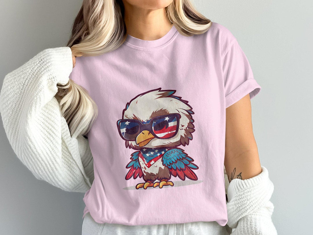 Chibi Bald Eagle Png, Cute Patriotic Eagle, American Flag Sunglasses ...