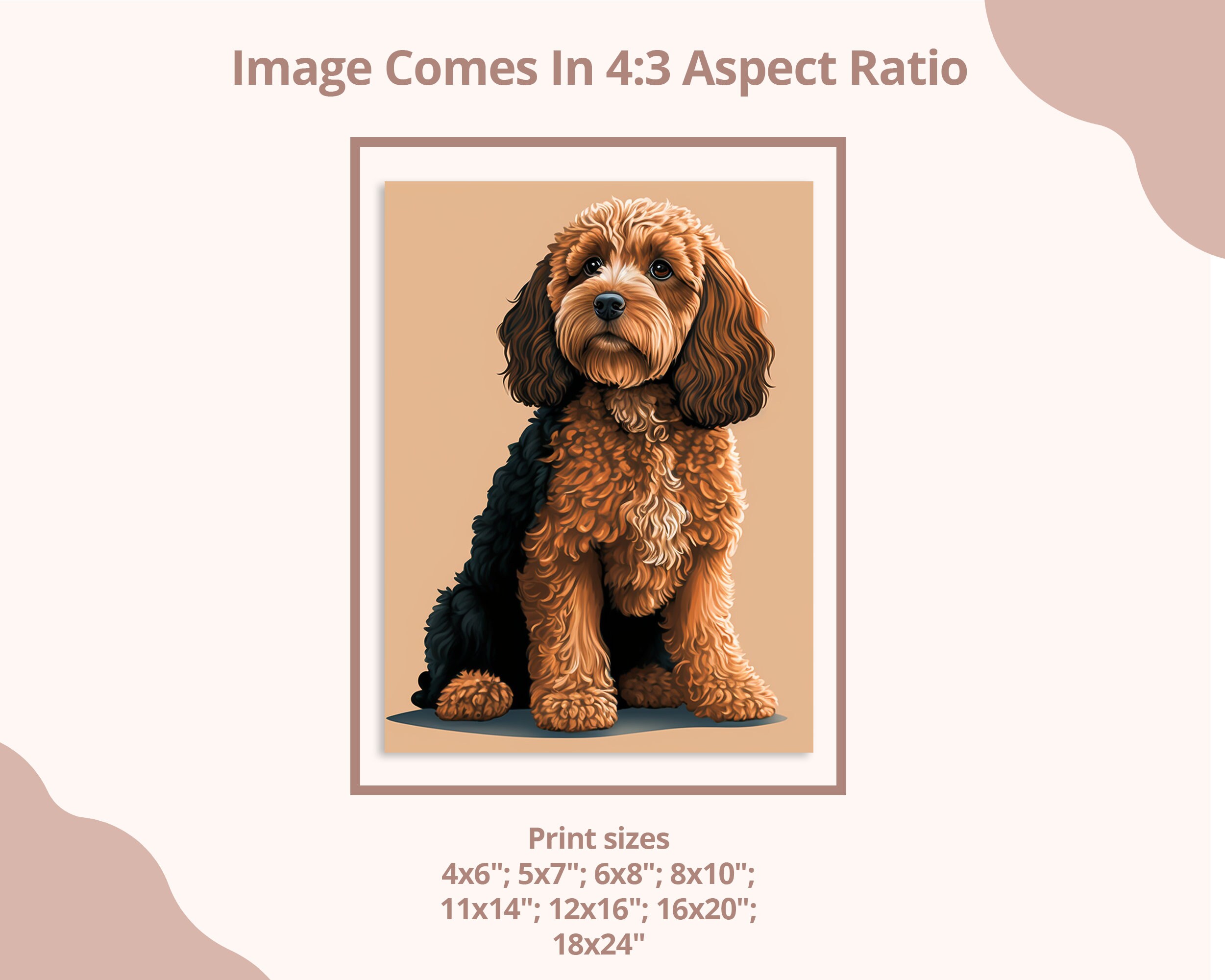 Cockapoo Drawing Digital Print Cute Animal Print Printable - Etsy