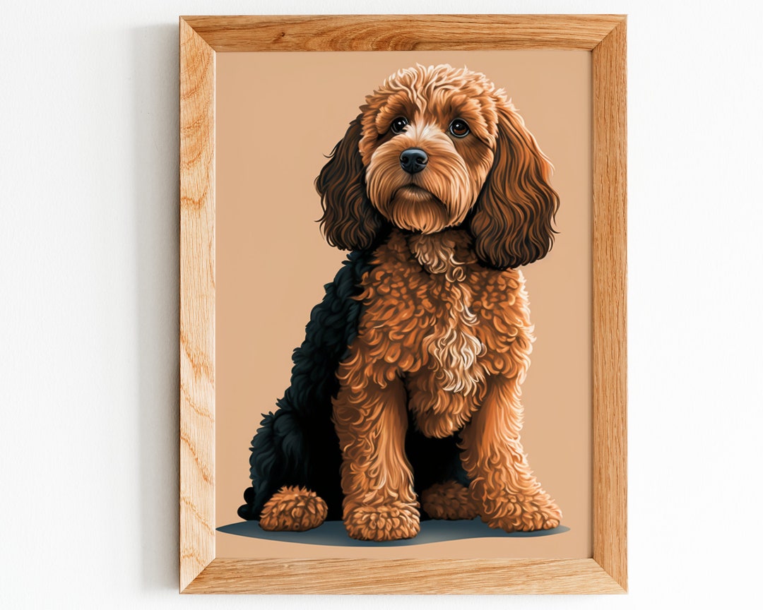 Cockapoo Drawing Digital Print, Cute Animal Print, Printable Wall Art ...