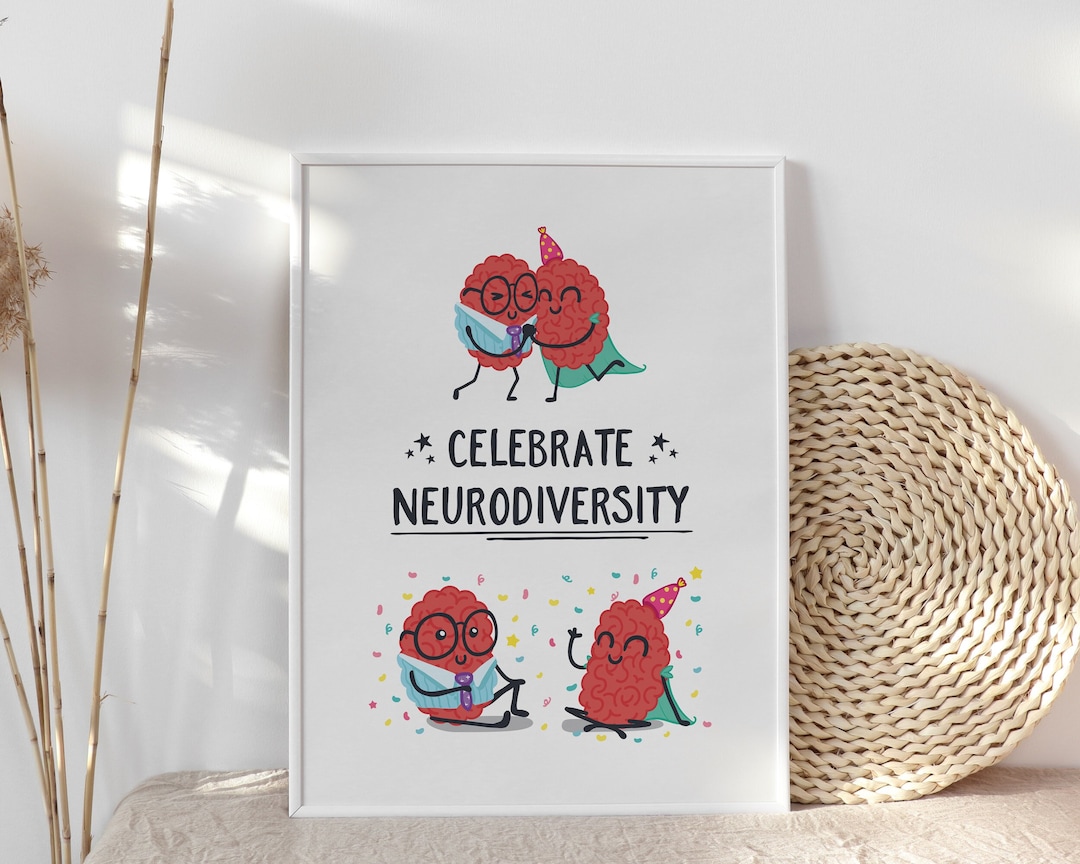 Celebrate Neurodiversity Poster, Mindfulness Poster, Counseling Sign ...
