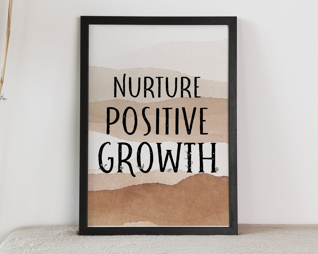 Nurture Positive GROWTH Poster, Mindfulness Poster, Counseling Sign ...