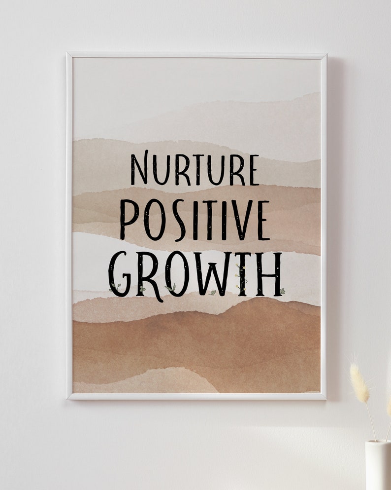Nurture Positive GROWTH Poster, Mindfulness Poster, Counseling Sign ...