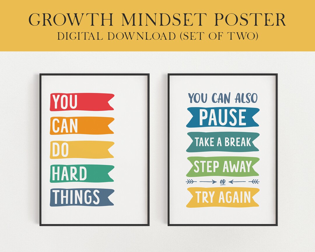You Can Do Hard Things, Positive Affirmations, Growth Mindset Posters ...