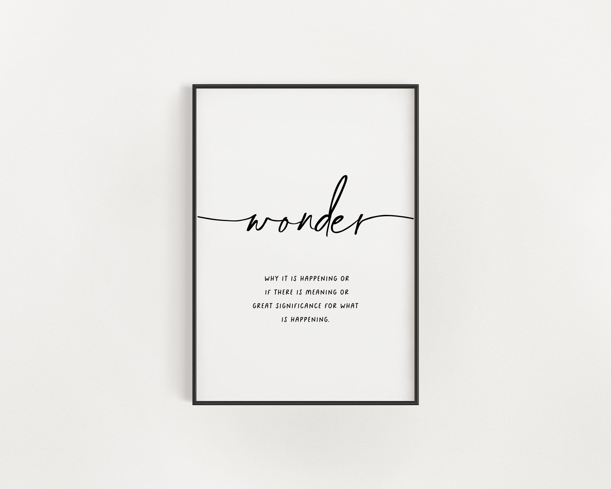 Minimalist Watch Wait and Wonder Set of Three, Psychology Poster ...