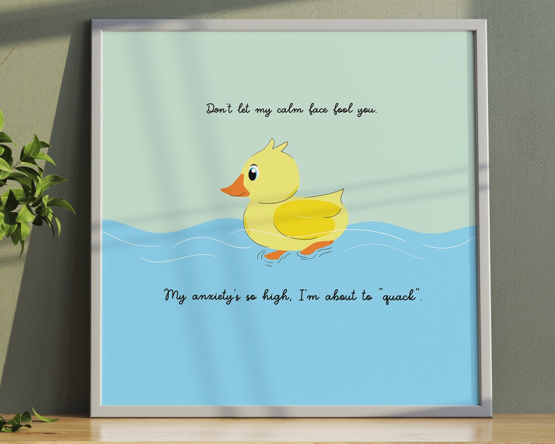 I'm About to Quack, Funny Meme Wall Art, Cute Duckling, ADHD and ...