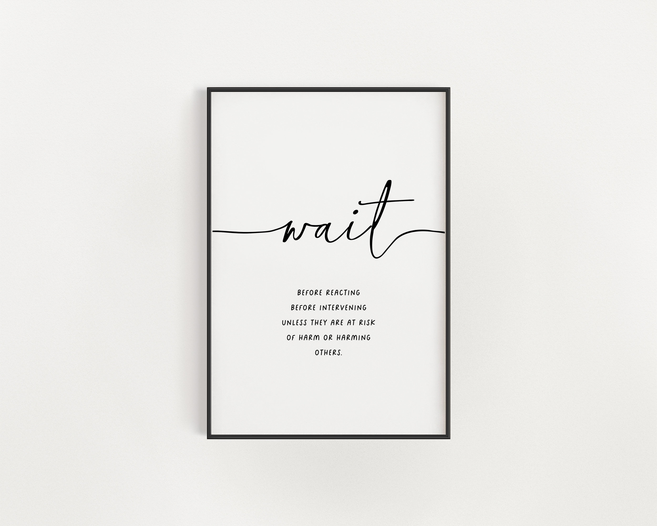 Minimalist Watch Wait and Wonder Set of Three, Psychology Poster ...