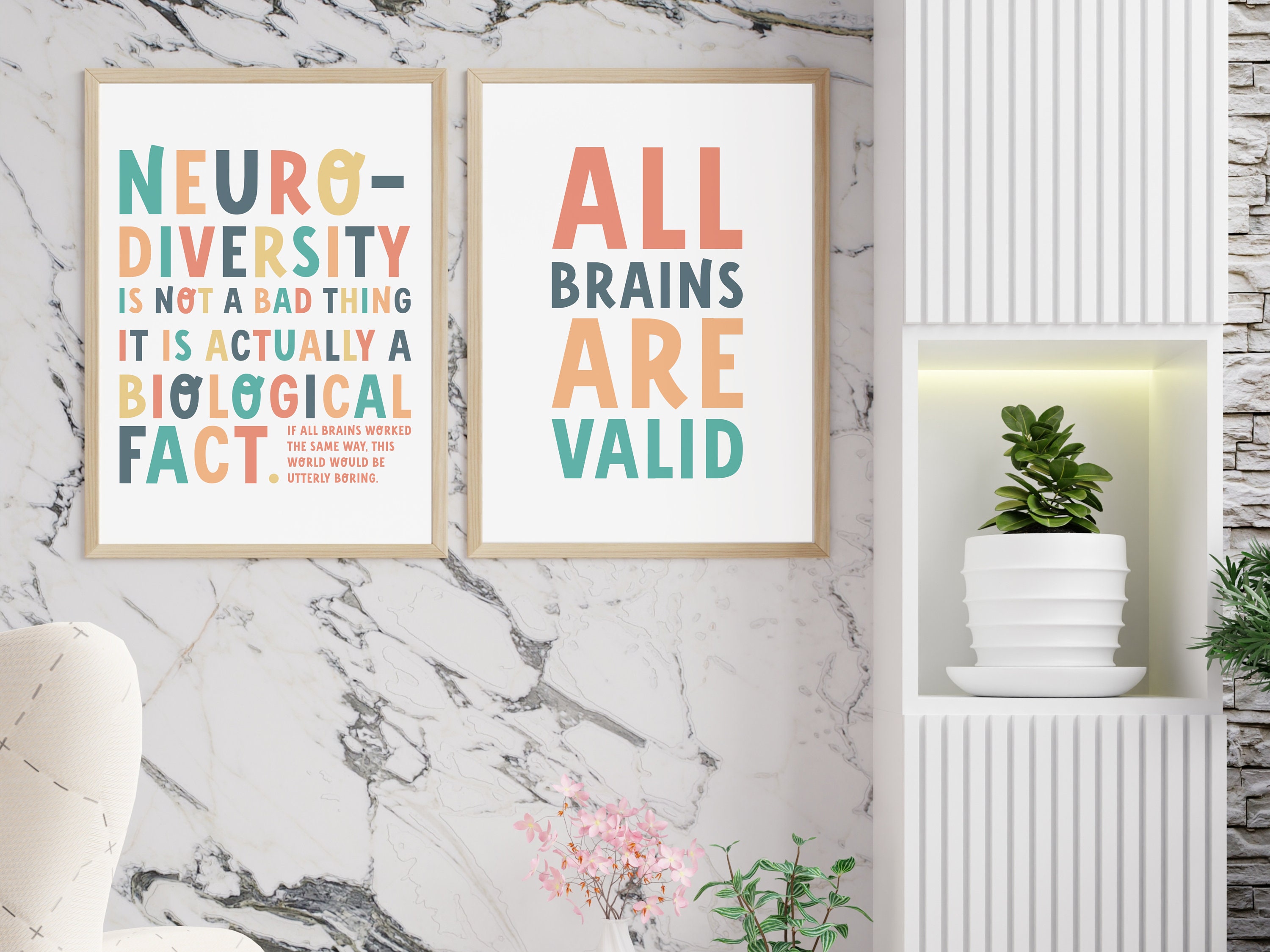 Neurodiversity Poster: Therapy Office Decor, Classroom Art (digital ...