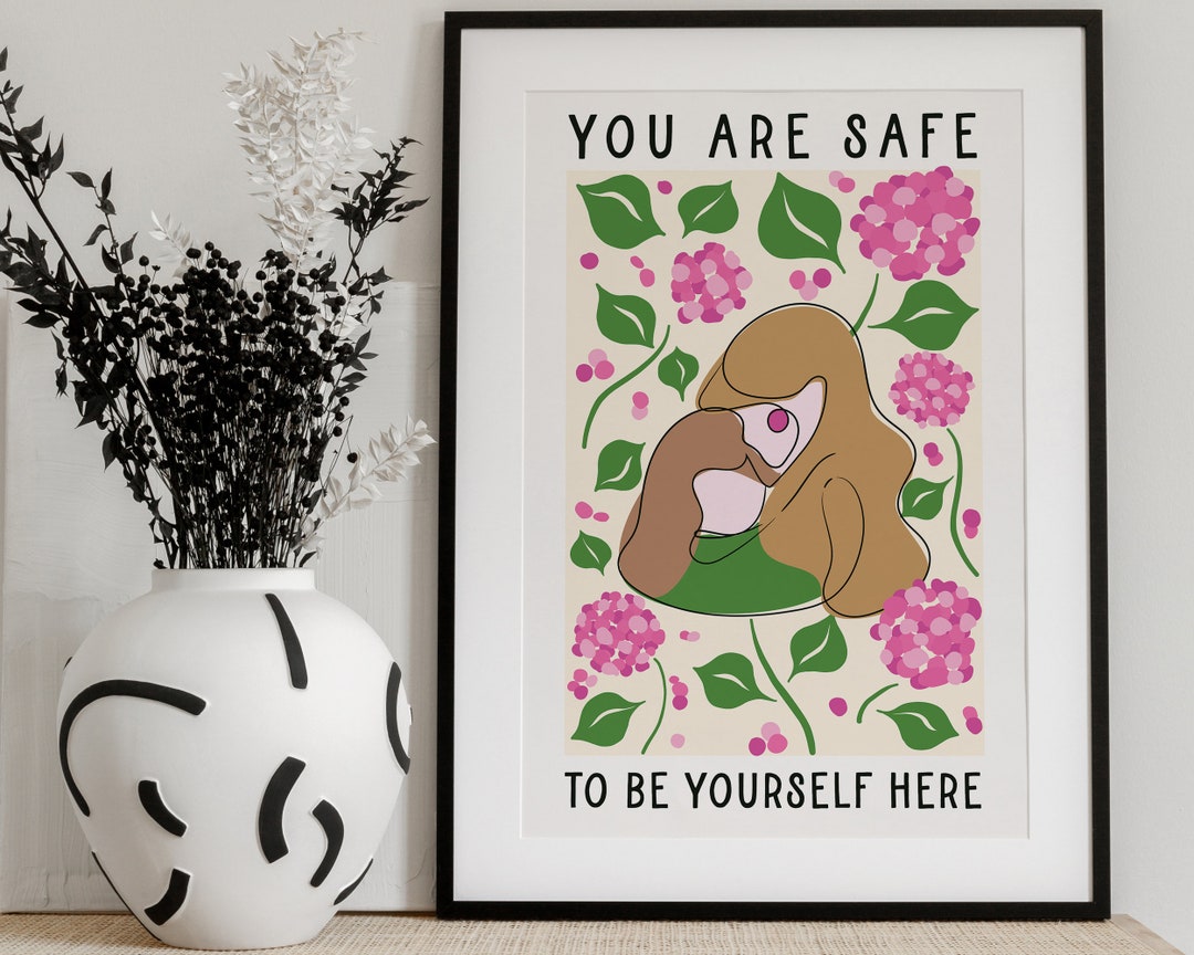 Mother and Child Floral Poster: Neurodiversity Affirming Art (digital ...