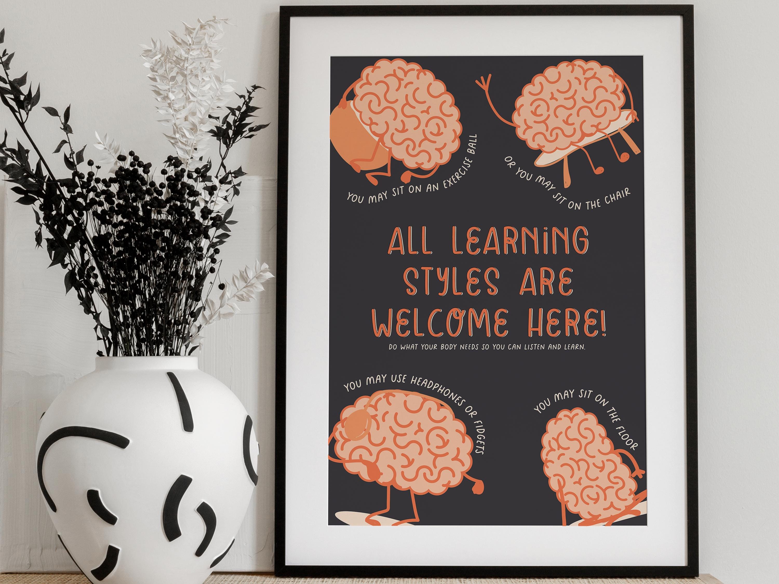 Classroom Poster All Learning Styles Are Welcome Here Neurodiversity ...