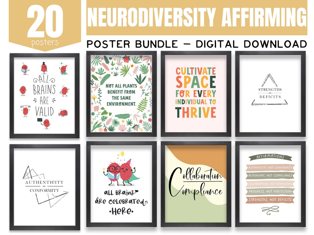 Neurodiversity Affirming, Minimalistic Posters, Digital Download ...